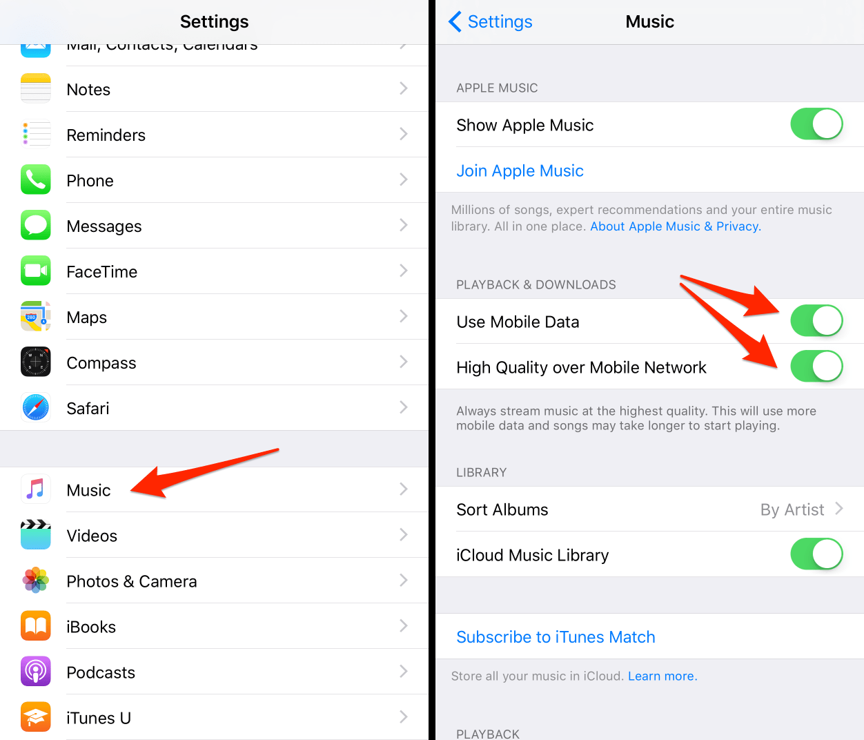 Apple Music: 3G & LTE Streaming in High Quality - iPhone-Tricks.com
