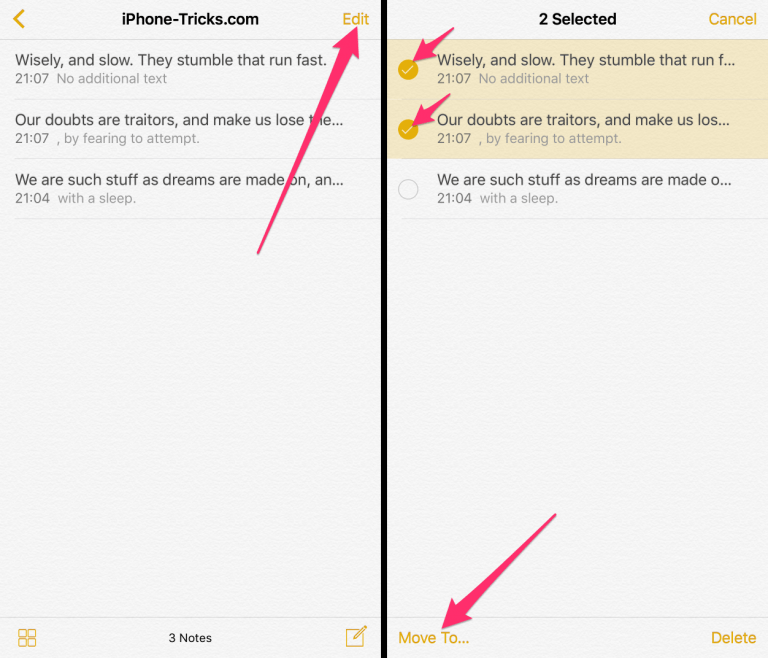 How to Use Folders in the Notes App - iPhone-Tricks.com