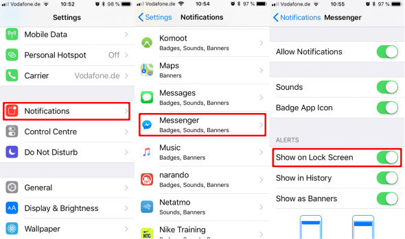 Hide Content of Messages on Lock Screen