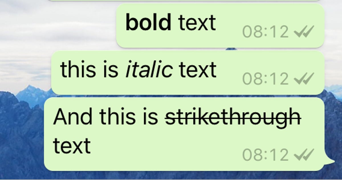 How To Use Bold Italic And Strikethrough Text On WhatsApp